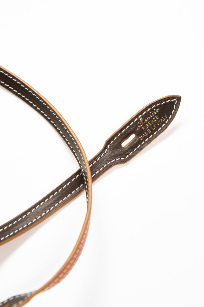 IL Micio Calf Dark Brown with Orange Camera Strap - Long – Drop 93