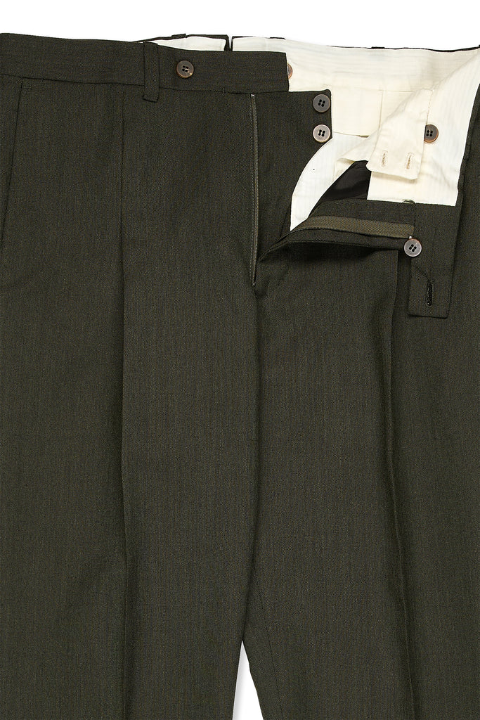 Orazio Luciano Dark Green Wool Trousers – Drop 93