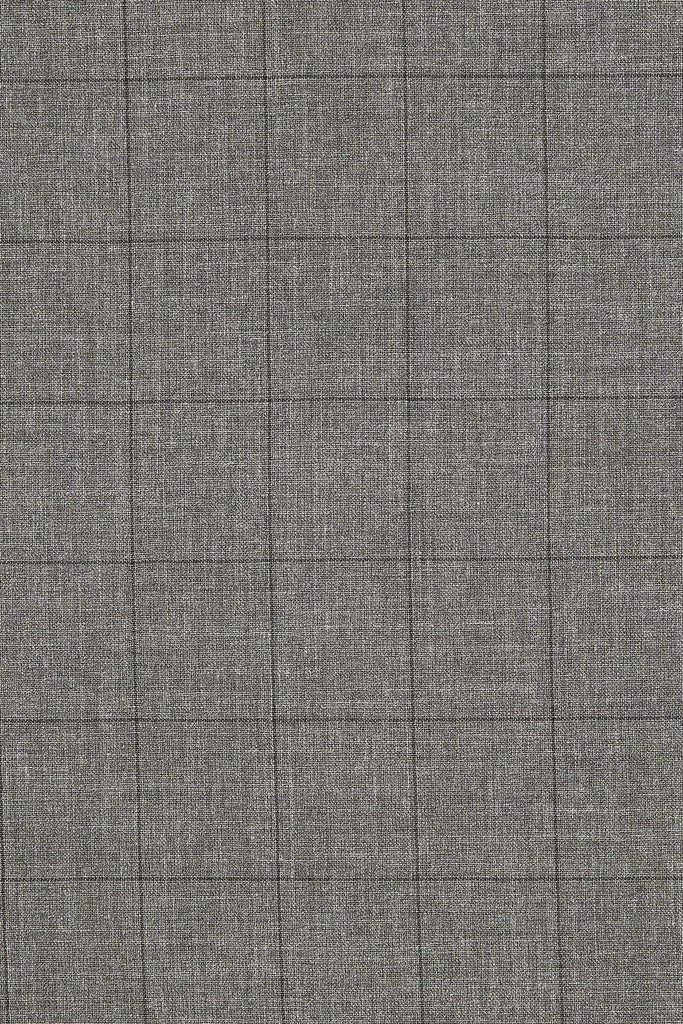 Grey Windowpane Fresco Wool Cloth - 2.6m – Drop 93