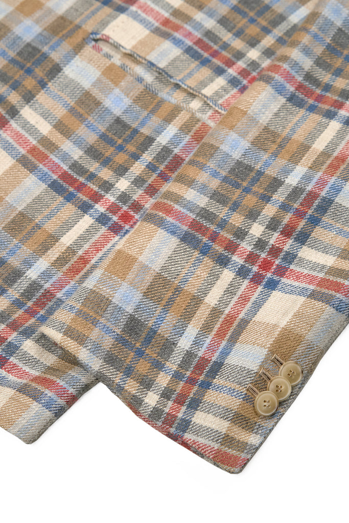 Anglofilo Beige/Blue/Red Linen/Silk Sport Coat – Drop 93