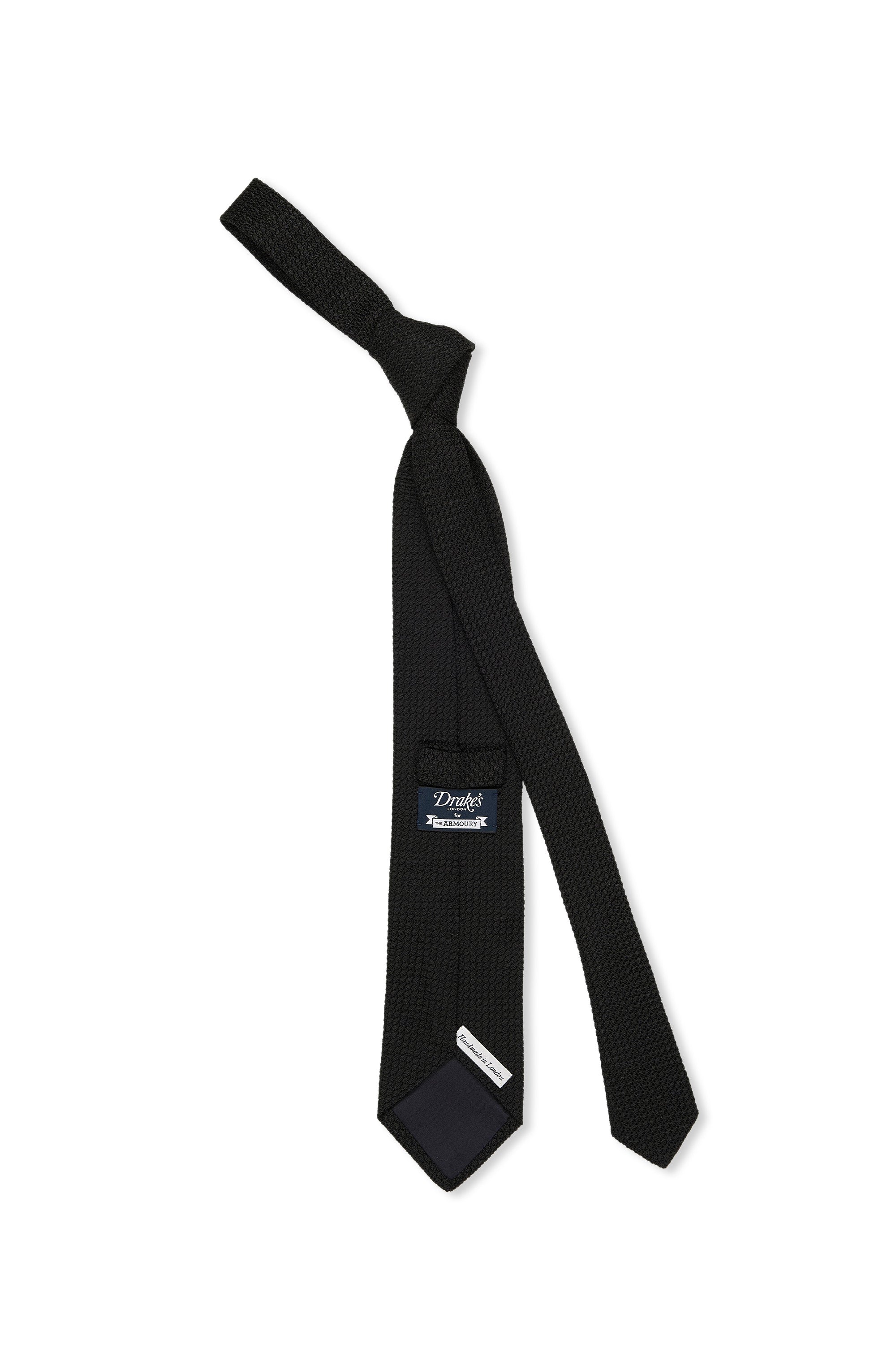 Drake's Black Silk Knit Tie – Drop 93